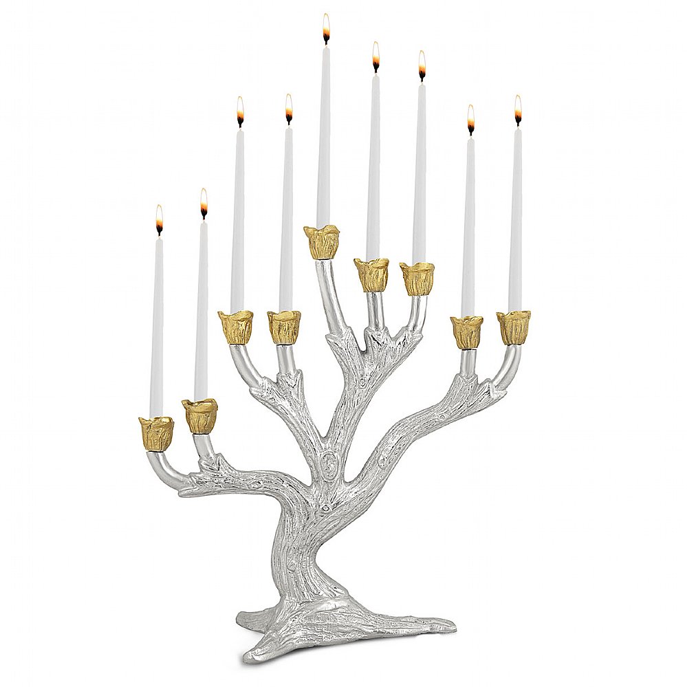 Exquisite Olive Tree Menorah 9 Branch candelabra - Aviv Judaica